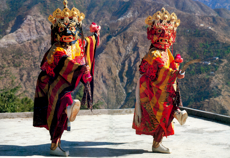 Masked dance of Chamundi and her retinue – Namgyal Tantric College